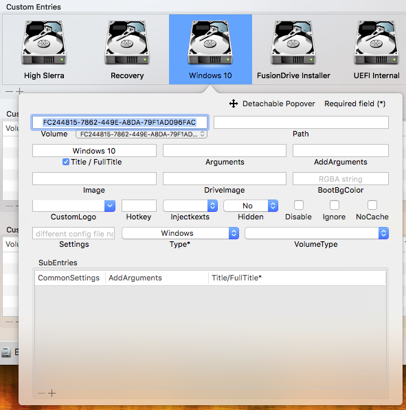 Clover shows two boot options for Windows EFI - OSx86 10.13 (High ...